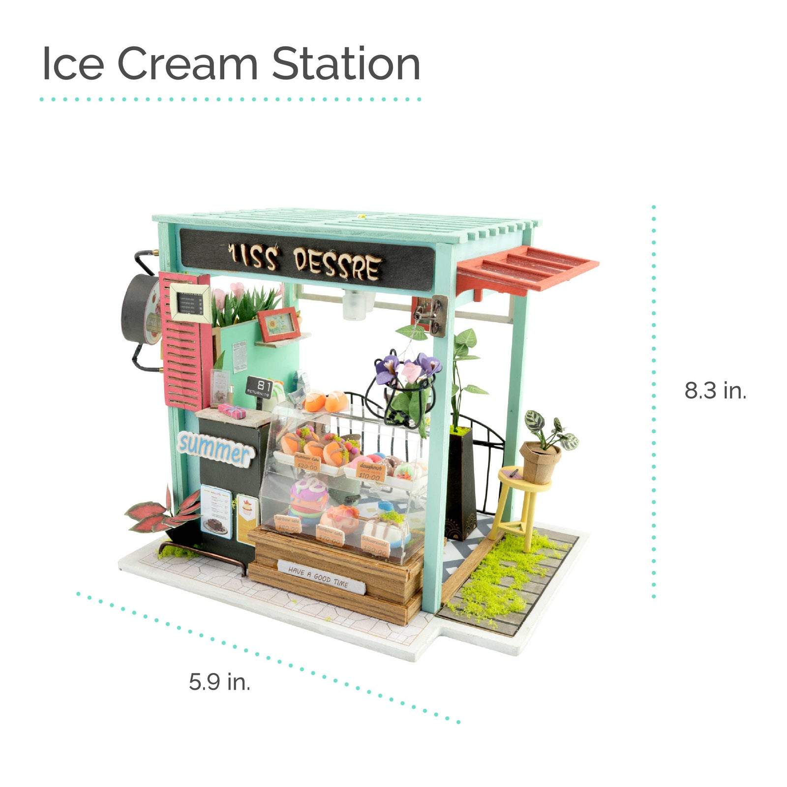 Ice Cream Station DIY Miniature Dollhouse Kit: DIY Mini Village Kit ...