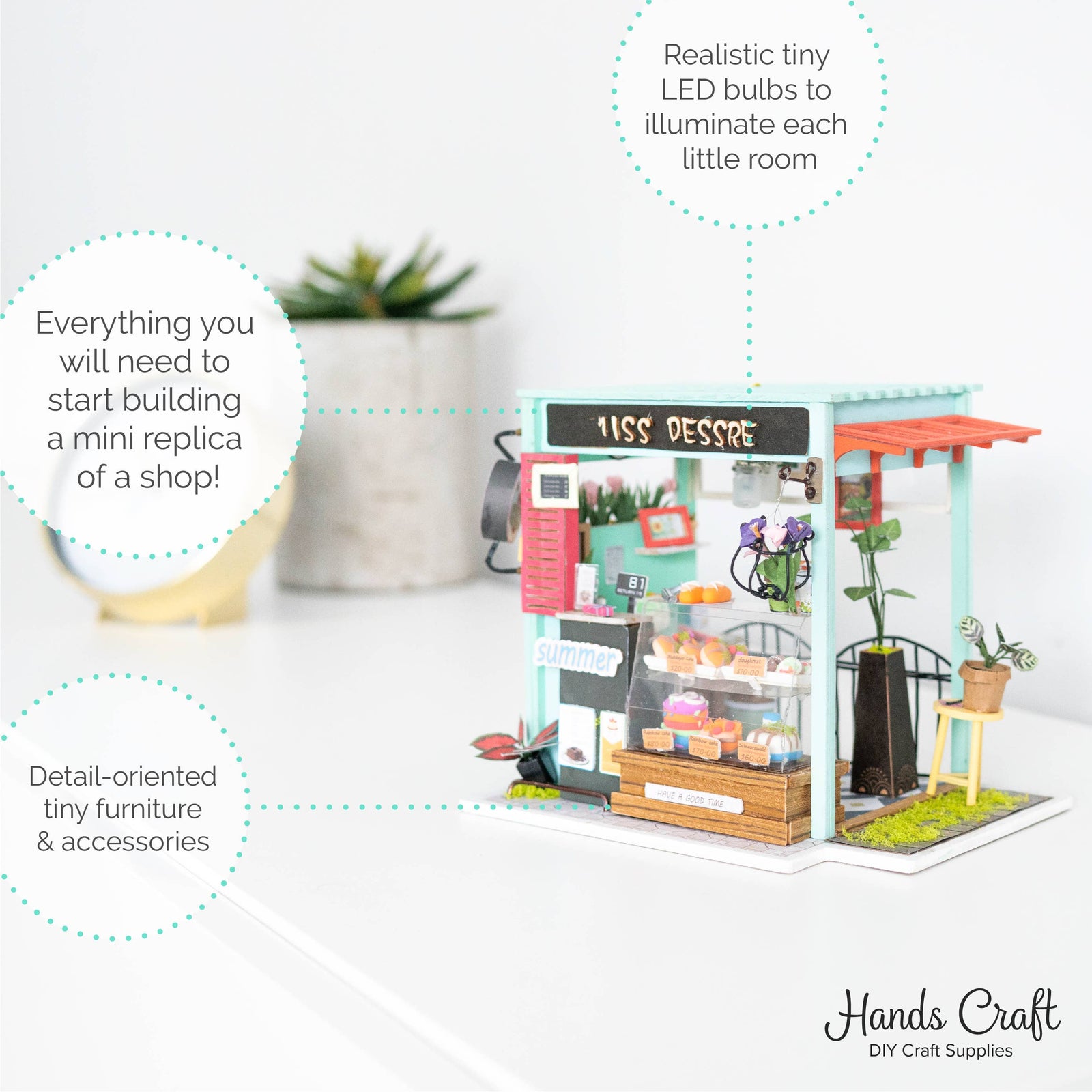 Ice Cream Station DIY Miniature Dollhouse Kit: DIY Mini Village Kit ...