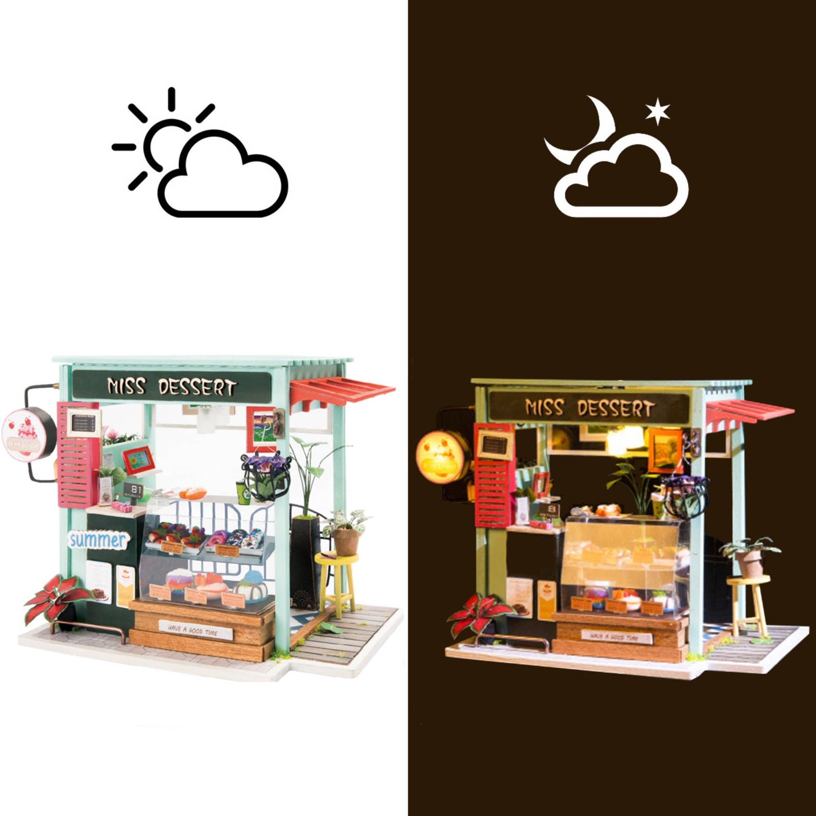 Ice Cream Station DIY Miniature Dollhouse Kit: DIY Mini Village Kit ...
