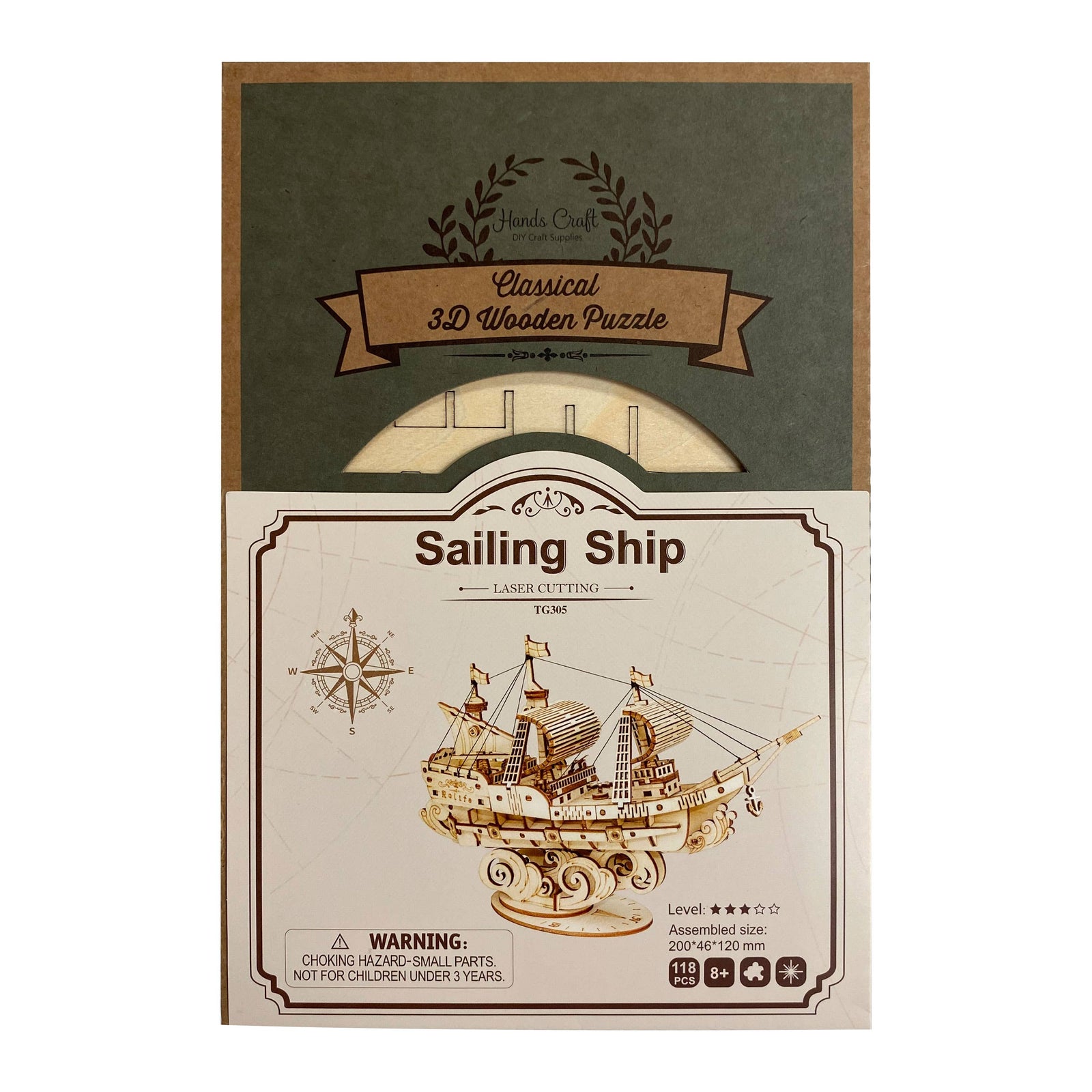 Sailing Ship 3D Wooden Puzzle DIY Complete Kit – Baby Feathers Gift Shop