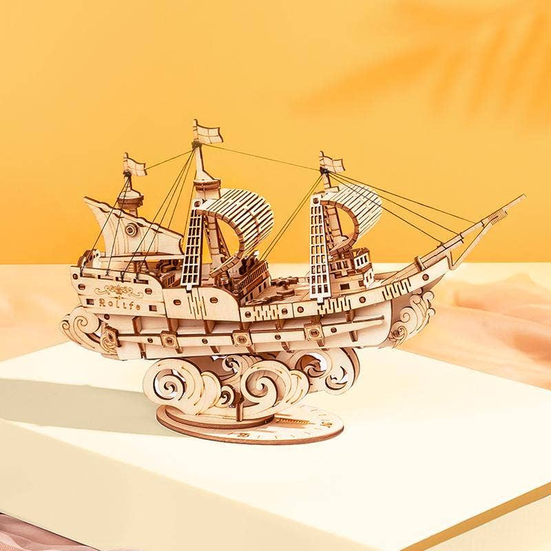 Sailing Ship 3D Wooden Puzzle DIY Complete Kit – Baby Feathers Gift Shop